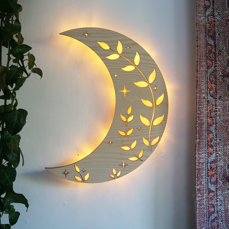Botanical Crescent Moon Lamp - Limited Edition (Reversed Pattern ...