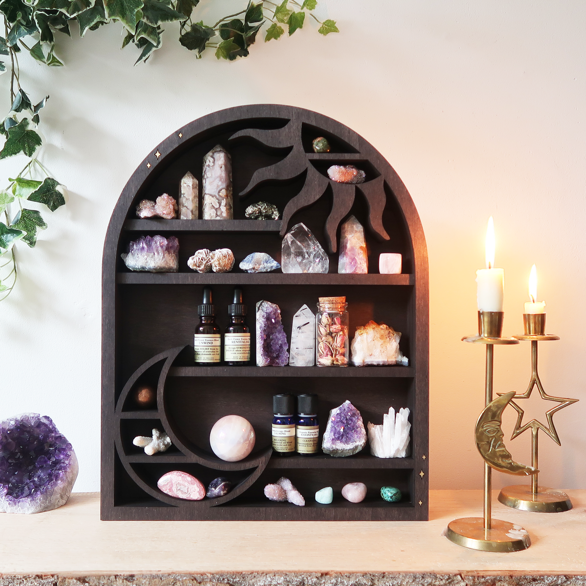 Sun & Moon Arch Crystal Shelf – Coppermoon