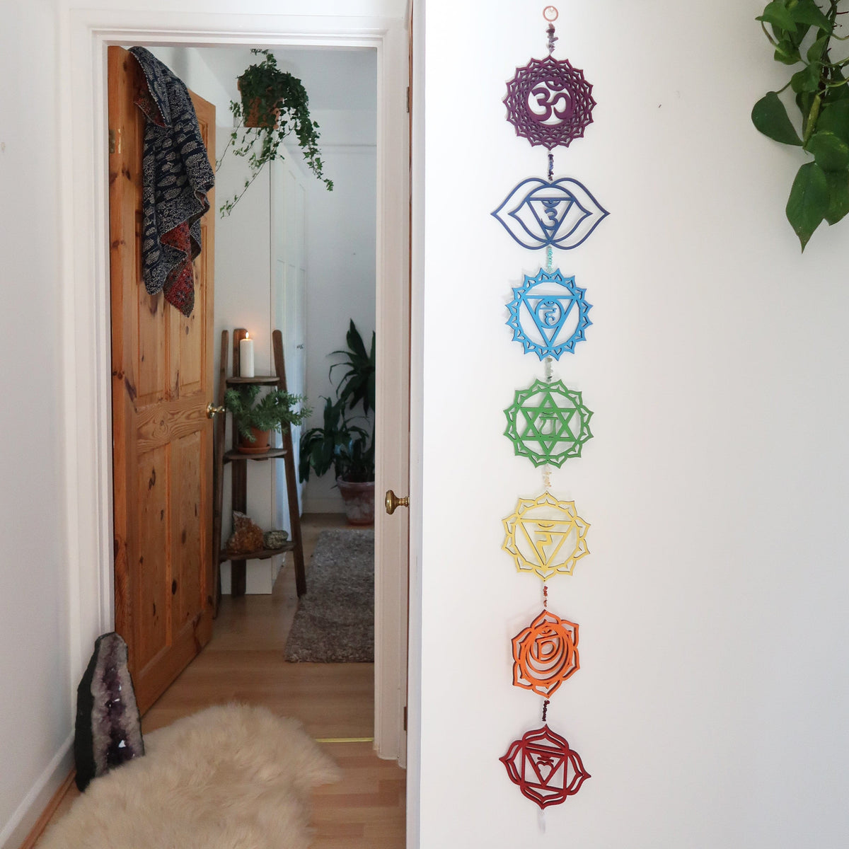 Coppermoon Chakra Wall Hanging, Chakra Wall Art, Chakra Gemstones