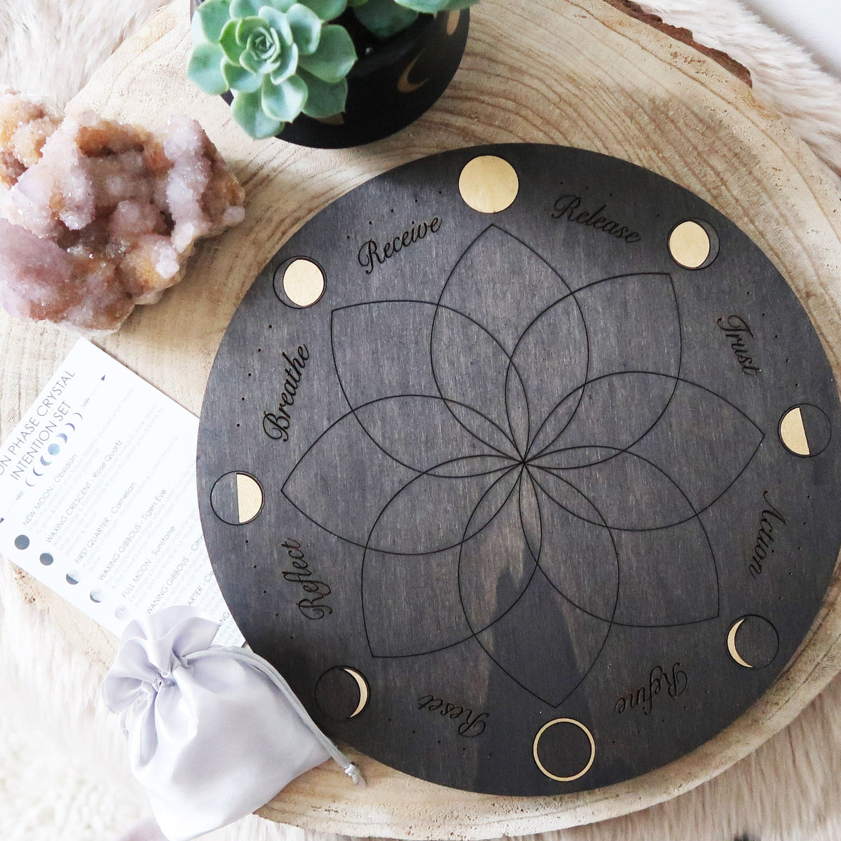 Gold Moonphase Crystal Grid – Coppermoon