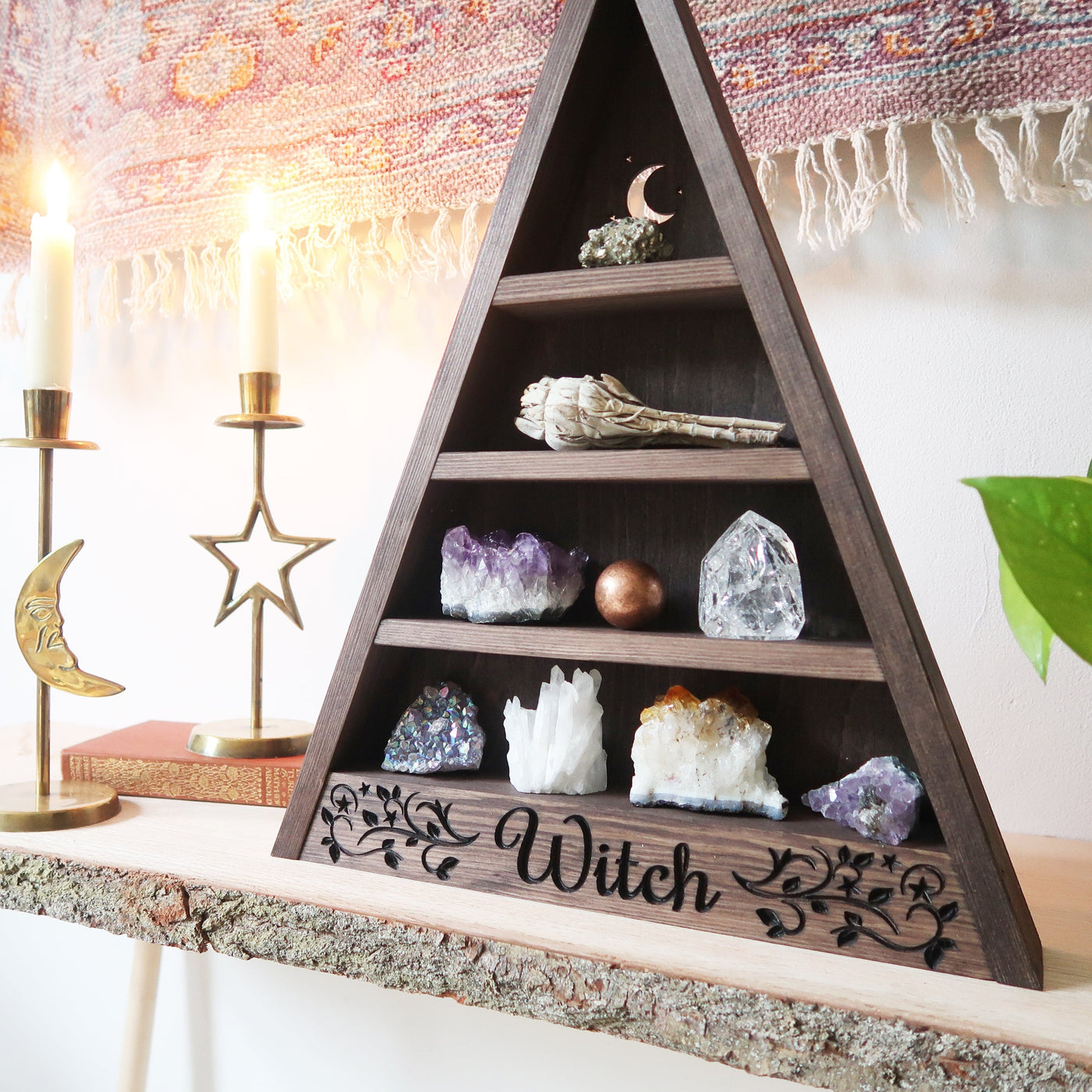 Witch Engraved Triangle Shelf — Coppermoon