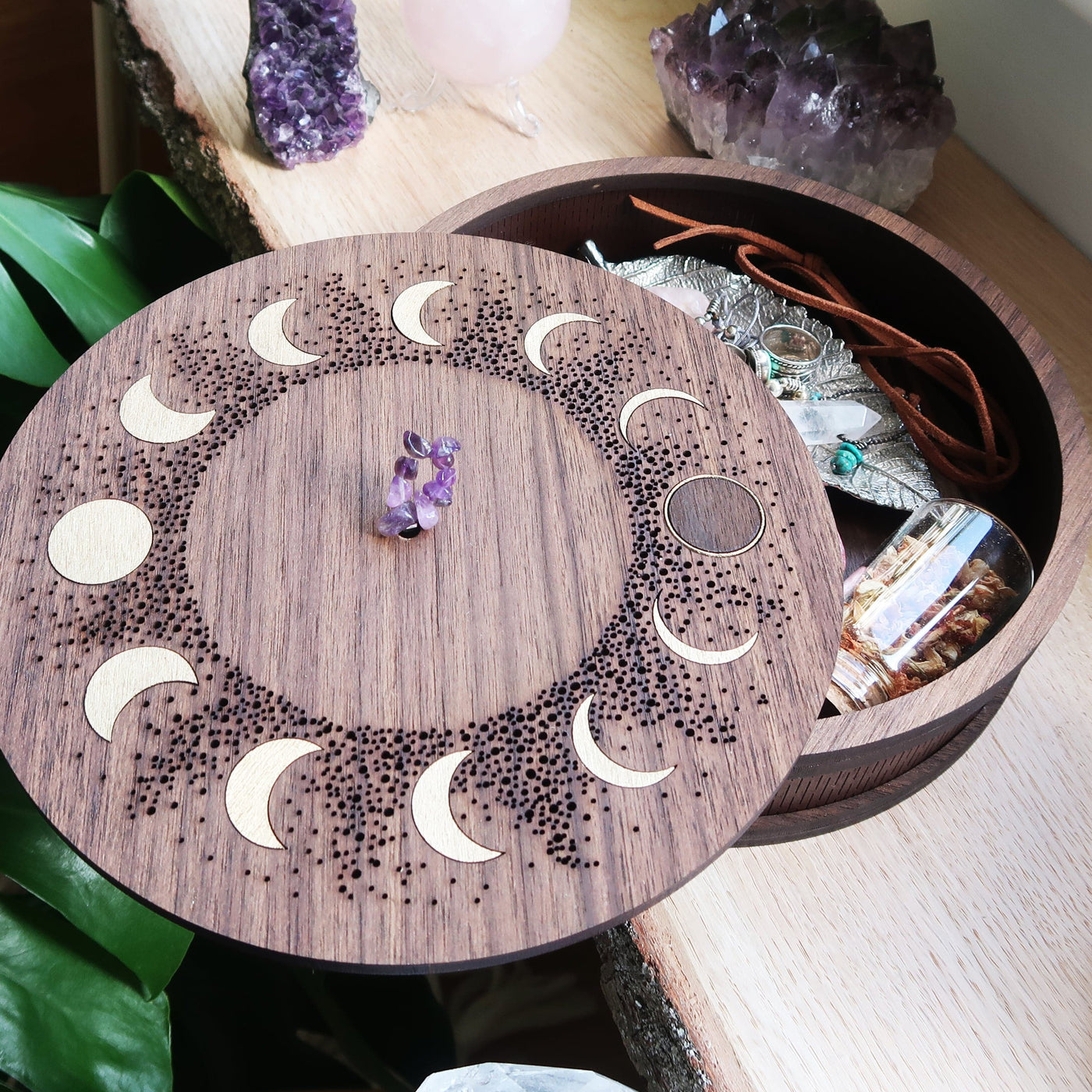 Moon Phase Wooden Storage Box — Coppermoon