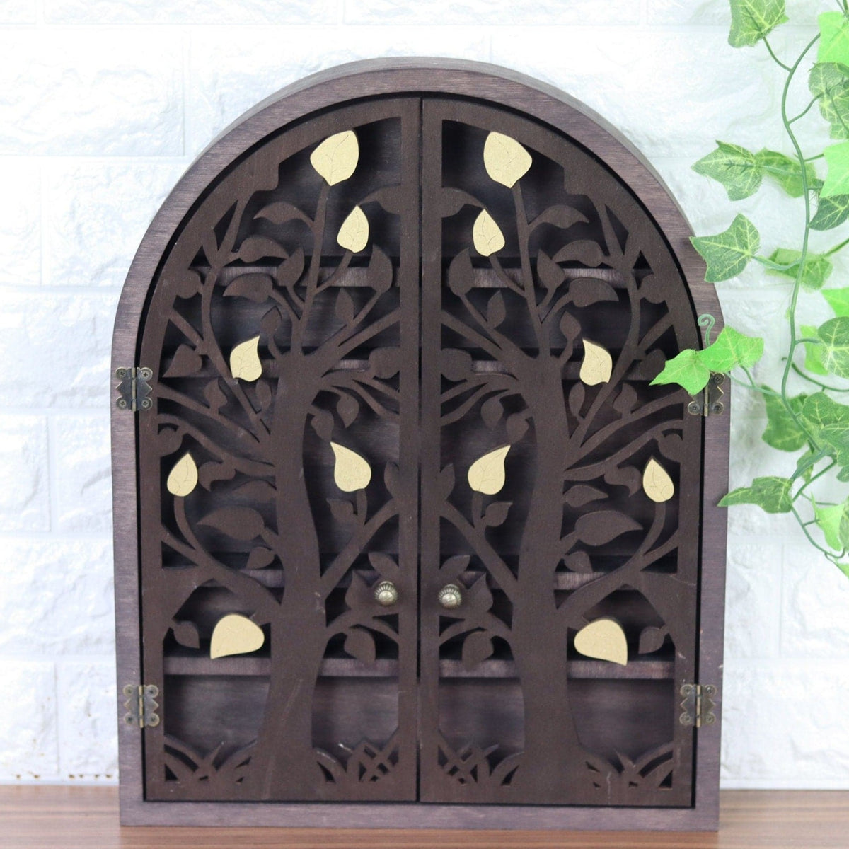 Coppermon Brown Botanical Arch Apothecary Cabinet, Crystal Shelf, Witc ...